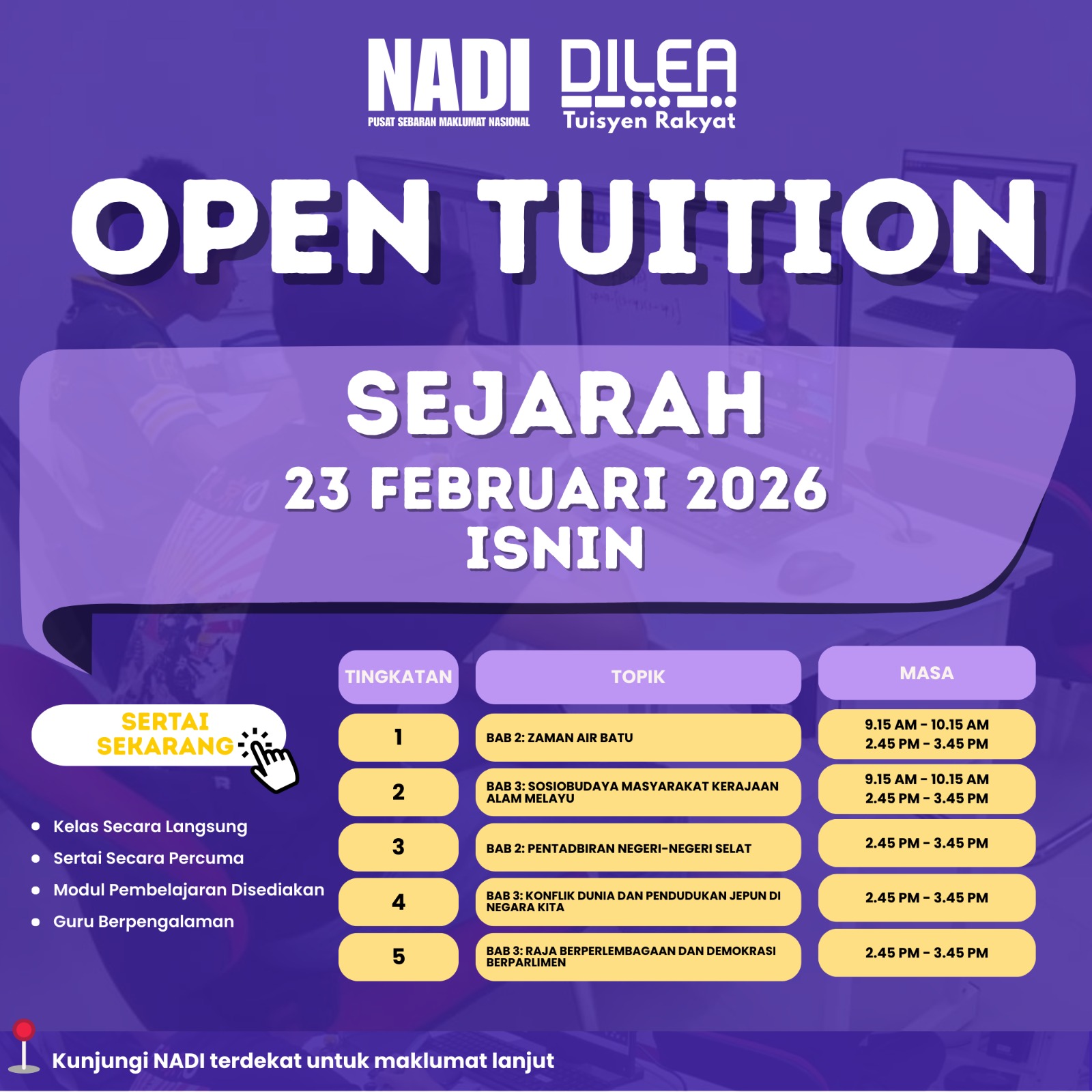 NADI DILEA: SEJARAH TINGKATAN 1